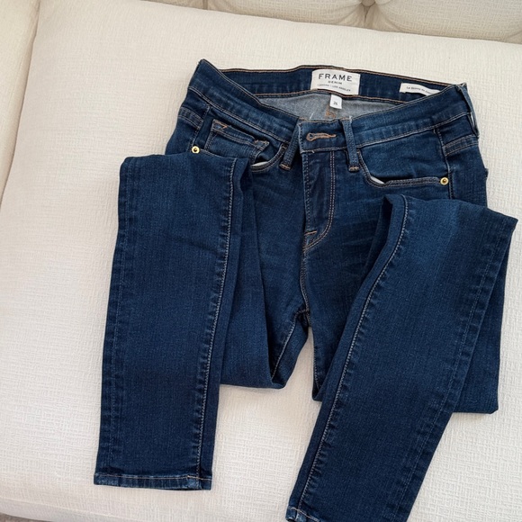 Frame Denim | Jeans | Frame Denim Womens Dark Indigo Skinny Jeans ...